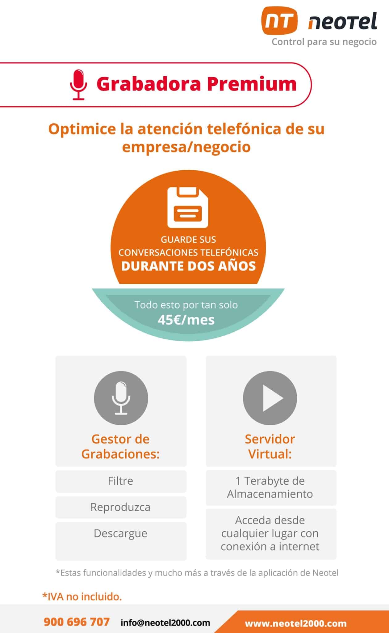 Grabadora Virtual de Llamadas (premium) - Neotel